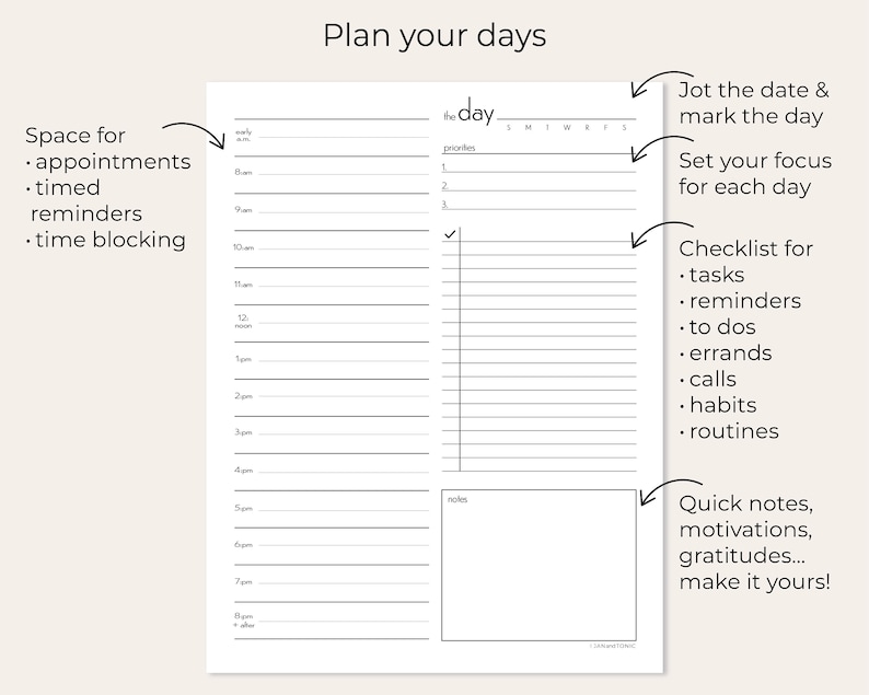 Printable Planner Bundle, Daily, Weekly, Monthly and Yearly for Letter ...