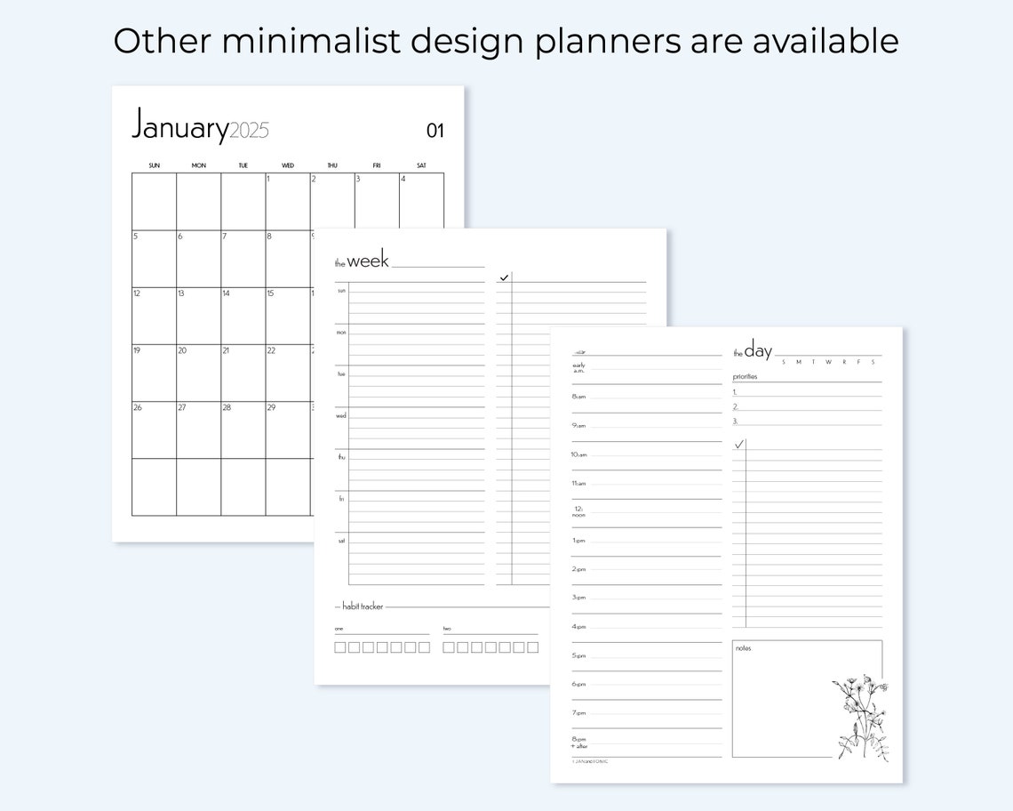 Printable Yearly Planner, 2024 Minimalist YO2P for Work, Family, Travel ...