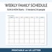 Printable Weekly Family Schedule, Spaces to Plan for 2 to 6 People ...