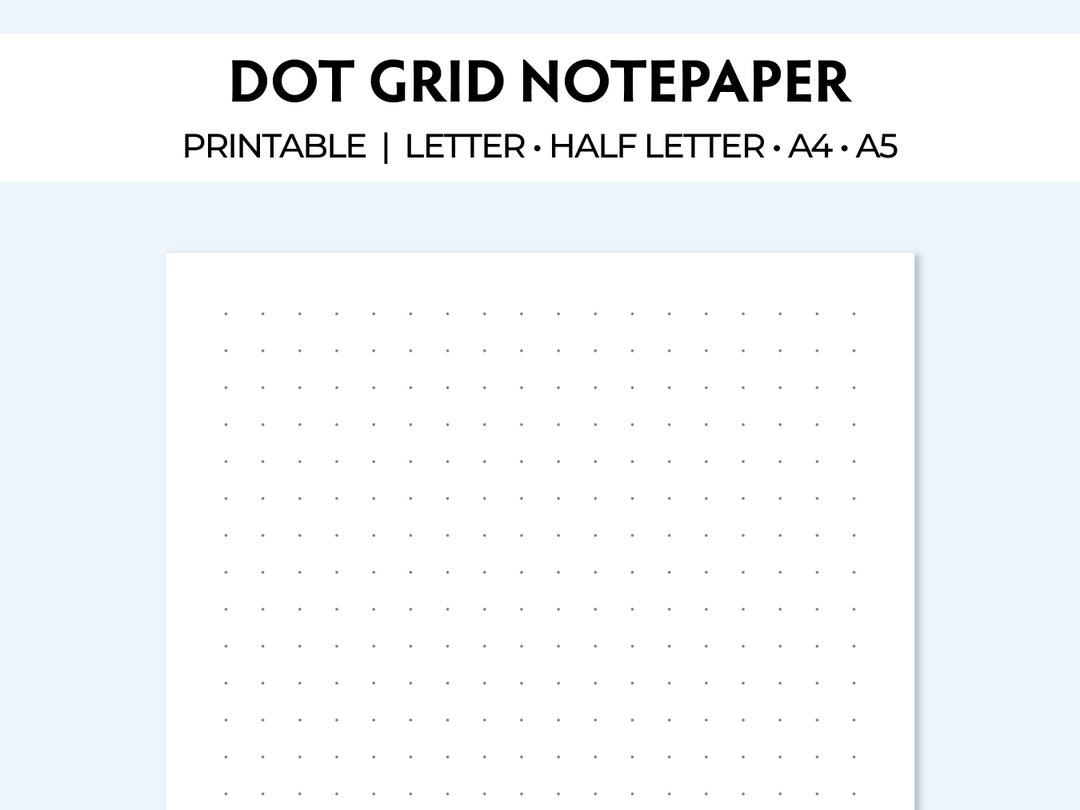 Printable Dot Grid Notepaper for Any Type of Planner Notebook - Etsy