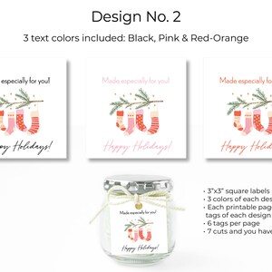 Printable Gift Tags, Square Christmas Gift Tags, 3 Holiday Designs on 3 ...