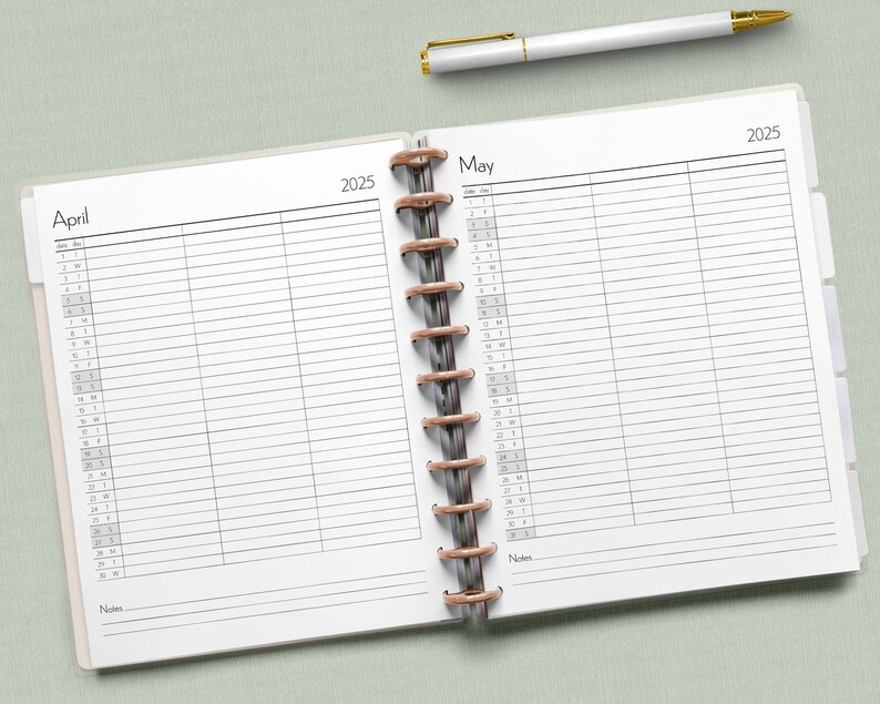2025 Printable Monthly Planner, 3 Column Insert for Travel, Study ...