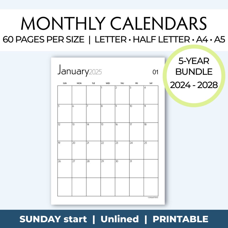 2025 2026 monthly calendar on one page - Etsy Schweiz