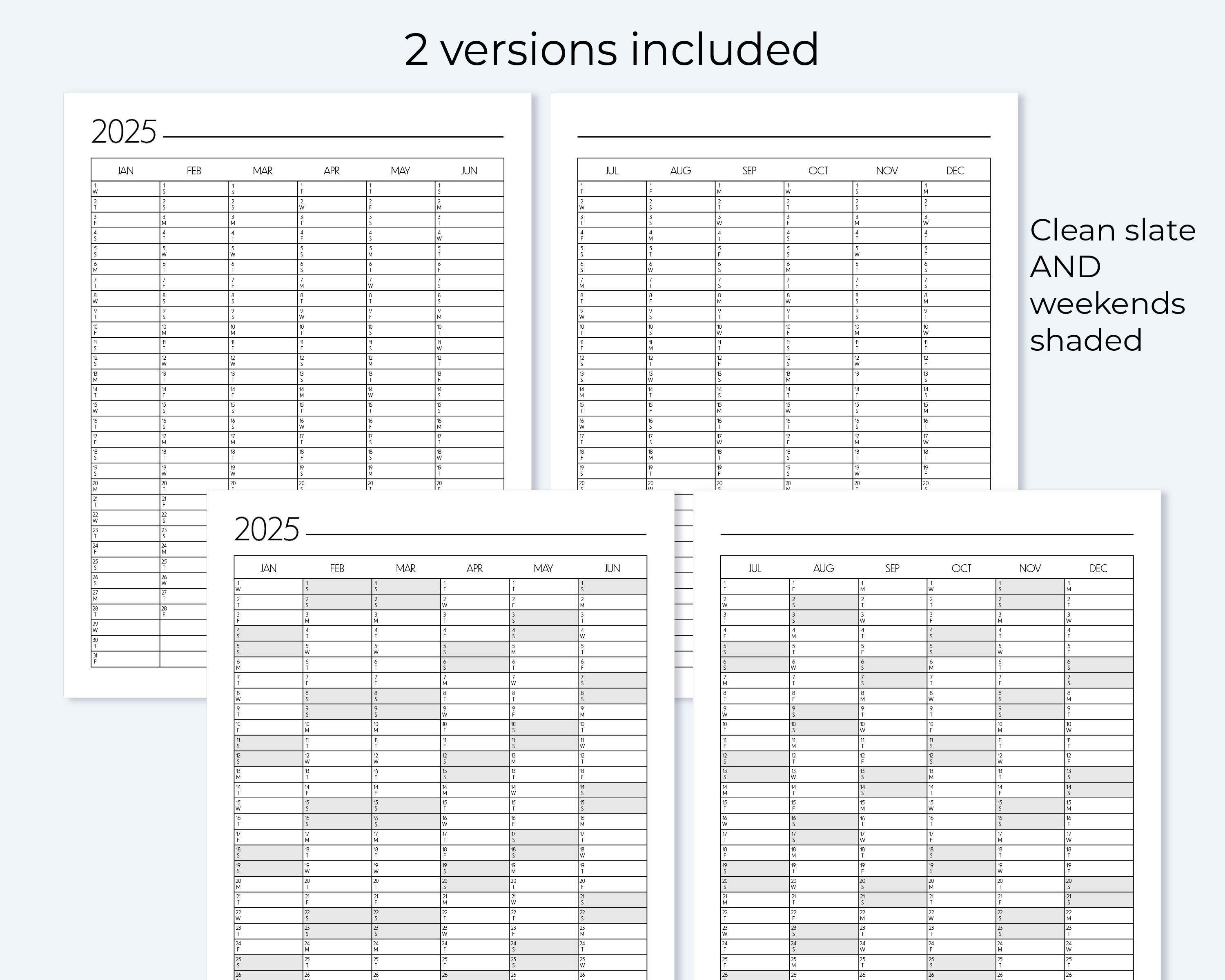 2025 Printable Yearly Planner With Minimalist Design - Etsy