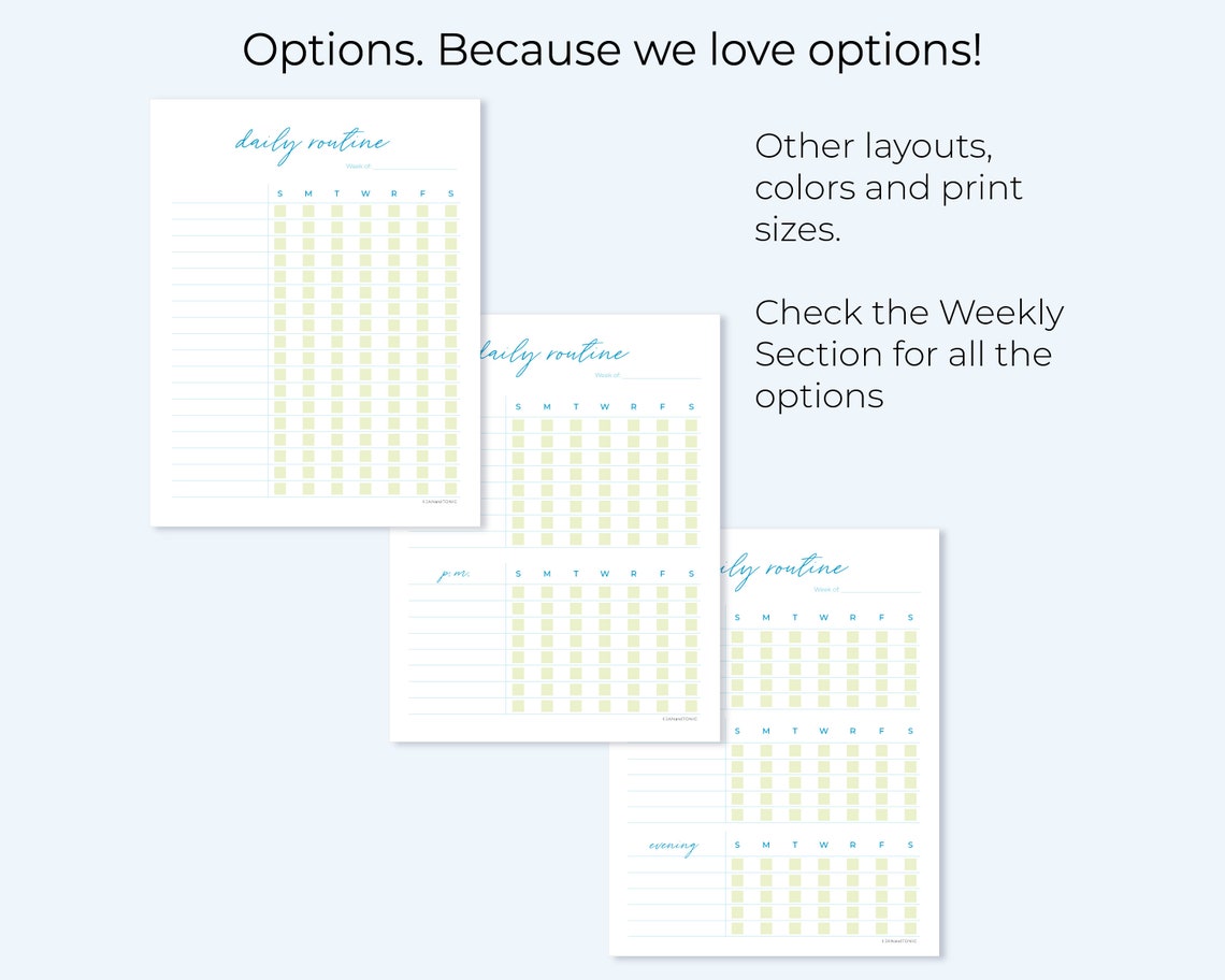 Editable Daily Routine, Habit Tracker, Monday Start, Weekly Routine ...