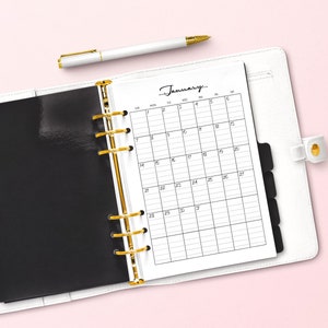 Printable Lined Monthly Calendar Insert, Undated, Perpetual Planner ...