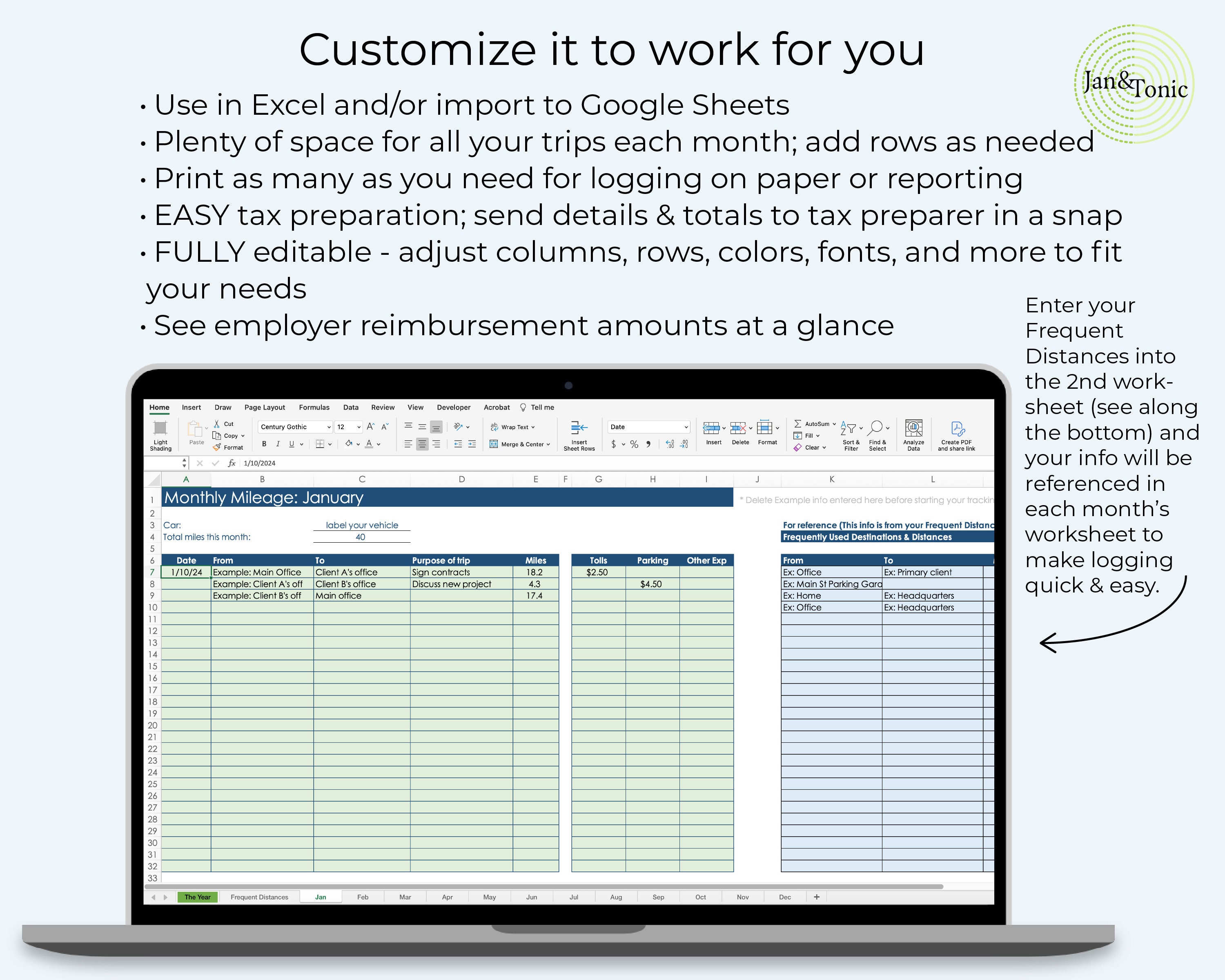 Mileage Tracker for Vehicle Business Expense Reports and Tax Mileage ...