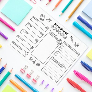 1st Day of School Printable Student Questionnaire. Back to - Etsy