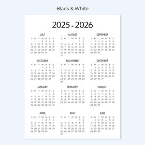 Academic Planner, 2025-2026 School Year Printable, Midyear Calendar ...