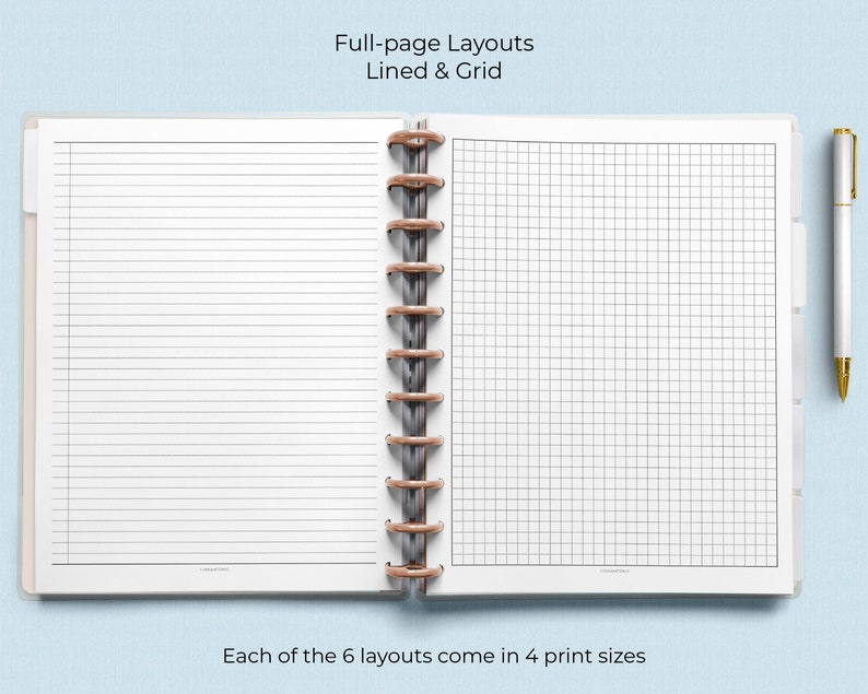 Printable Grid & Lined Notepaper for Goals, Lists, Weekly, Monthly ...