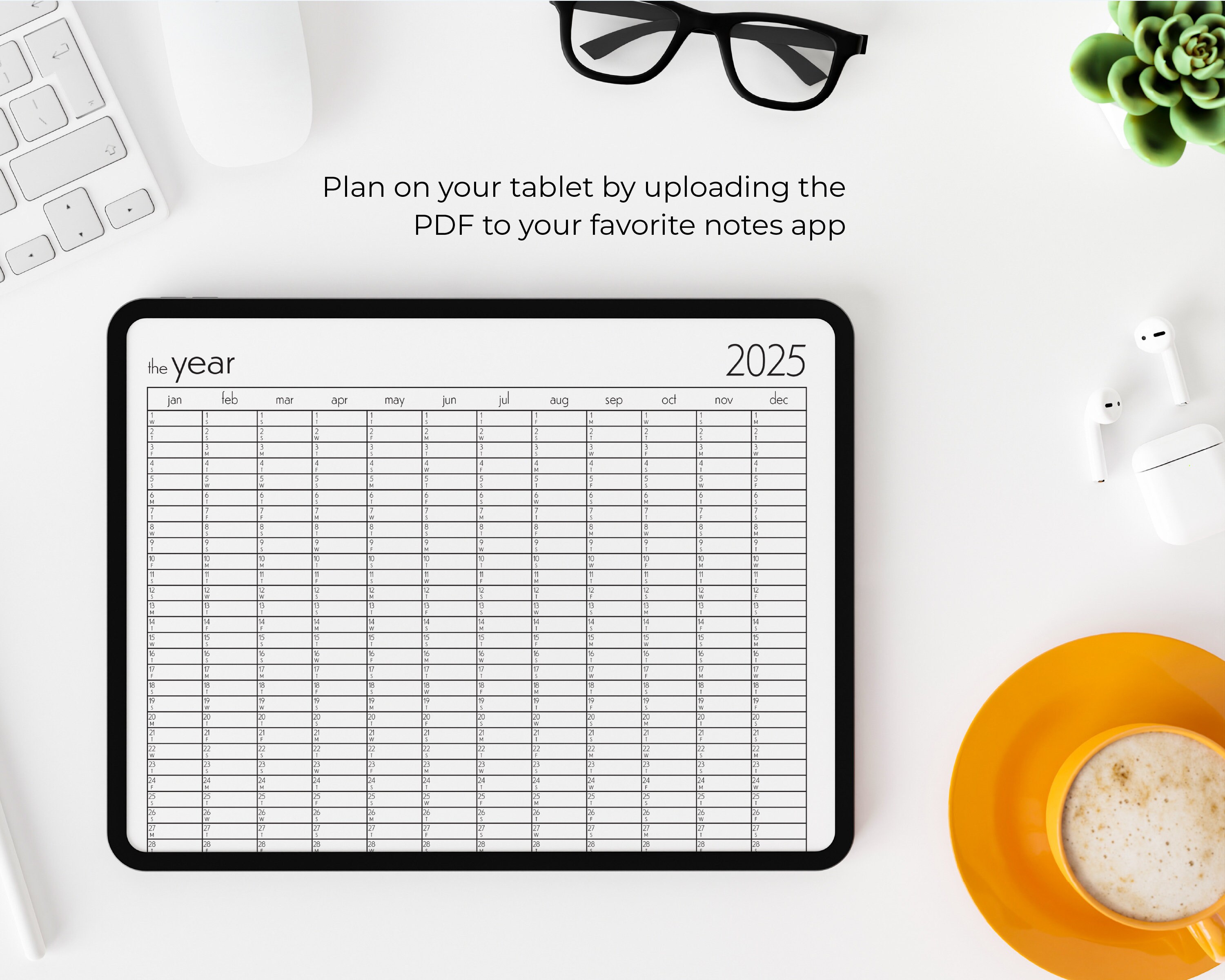 Yearly Printable Planner for 2025, Minimalist Yo1p for Work, Family ...