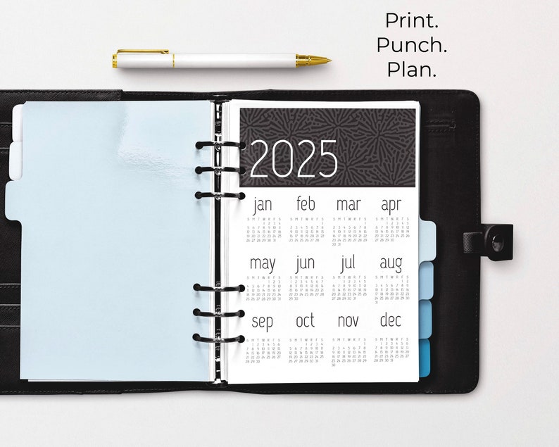 2025 Calendar, Year at a Glance, for Planner, Wall, Bulletin Board ...
