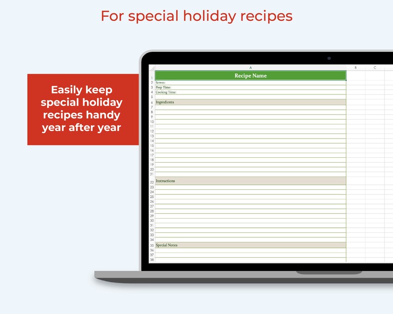 Meal Planner Spreadsheet for Hosting Dinners, Parties and More! Menu ...