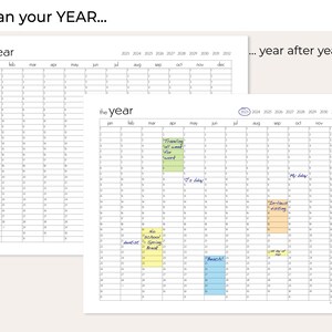 Printable Planner Bundle, Year, Month, Week, Day, Savings, Expenses ...