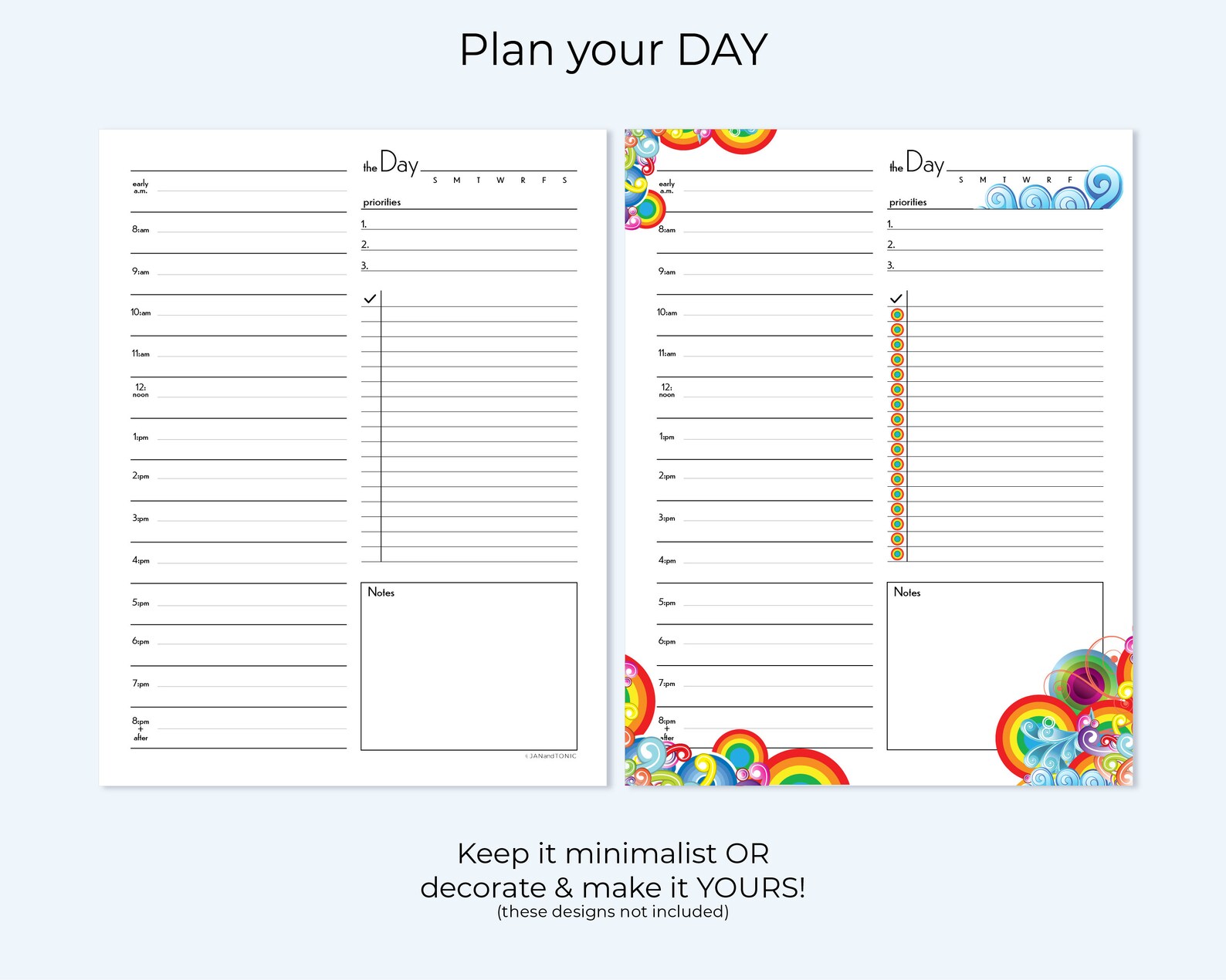 Printable Planner Bundle, Year, Month, Week, Day, Savings, Expenses ...