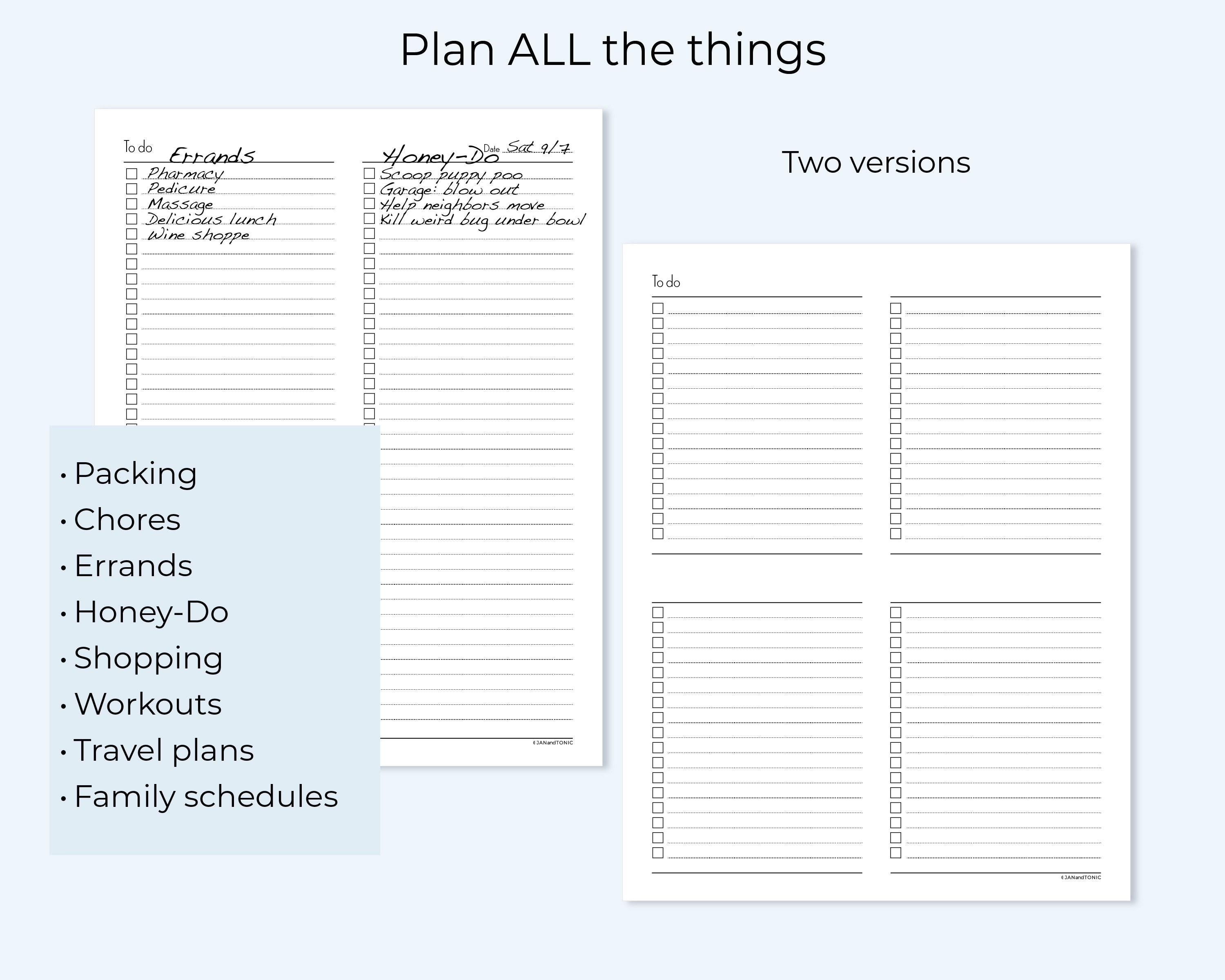 Printable Planner Bundle, Year, Month, Week, Day, Savings, Expenses ...