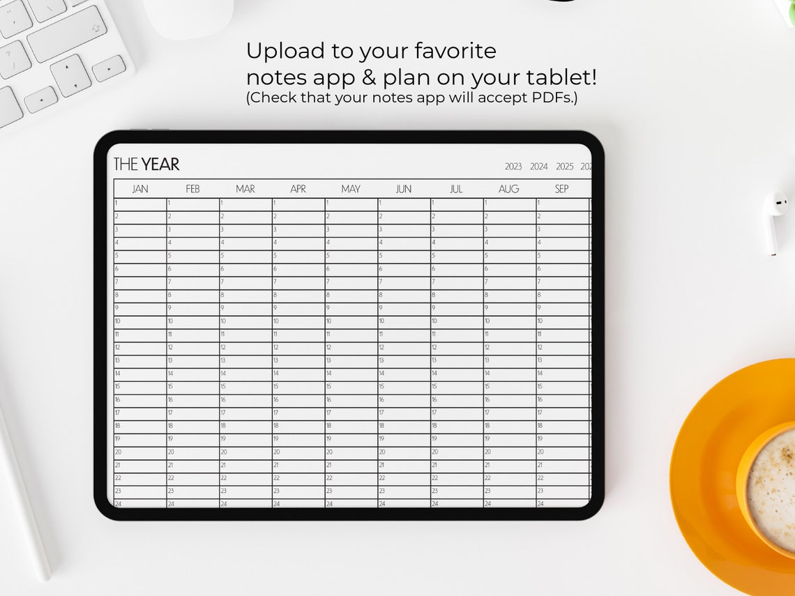 Yearly Planner Printable, Minimalist Design for Work, Home, Family ...