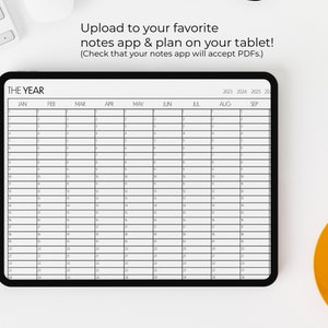 Yearly Planner Printable, Minimalist Design for Work, Home, Family ...