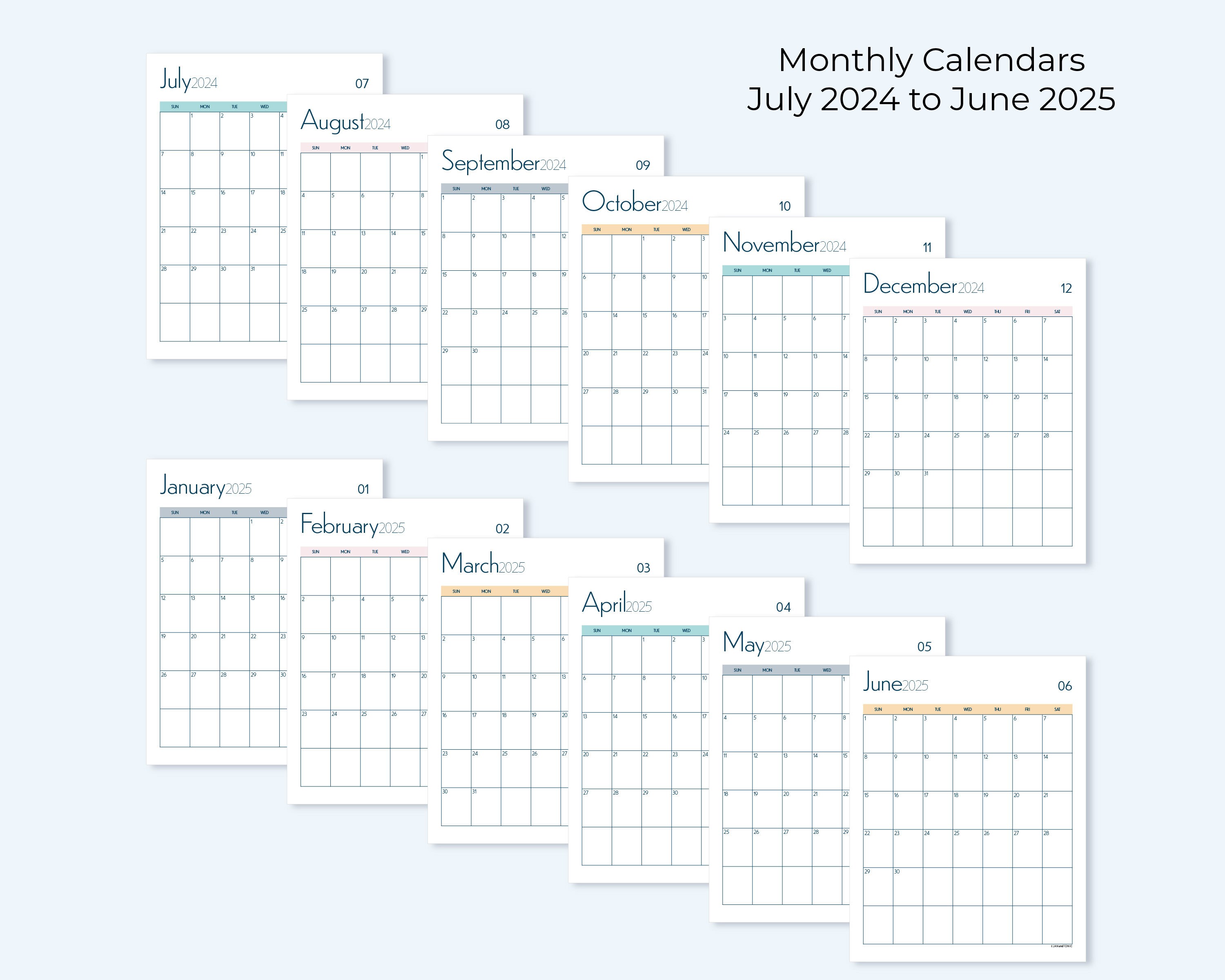 Academic Planner 2024-2025 Year and Monthly Printable, Homeschool ...