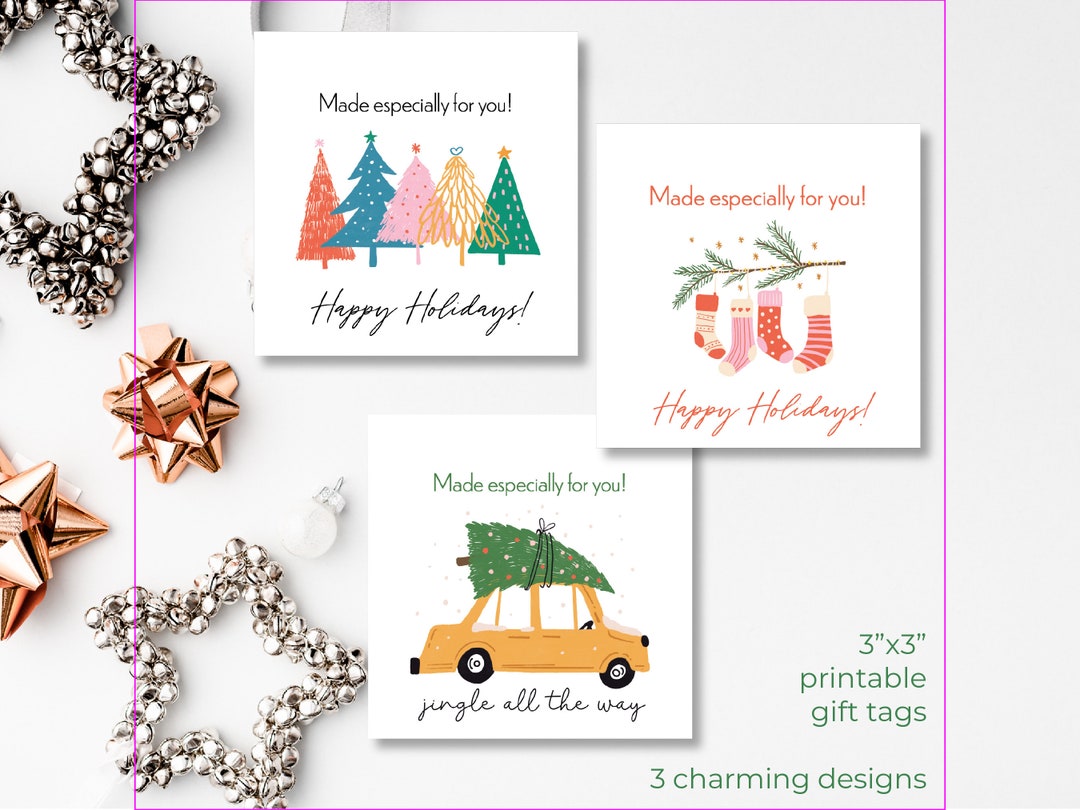 Printable Gift Tags Square Christmas Gift Tags 3 Holiday - Etsy