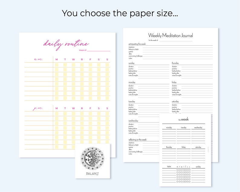 Custom Planner Pages; Personalized Printable Inserts, Forms, Trackers ...
