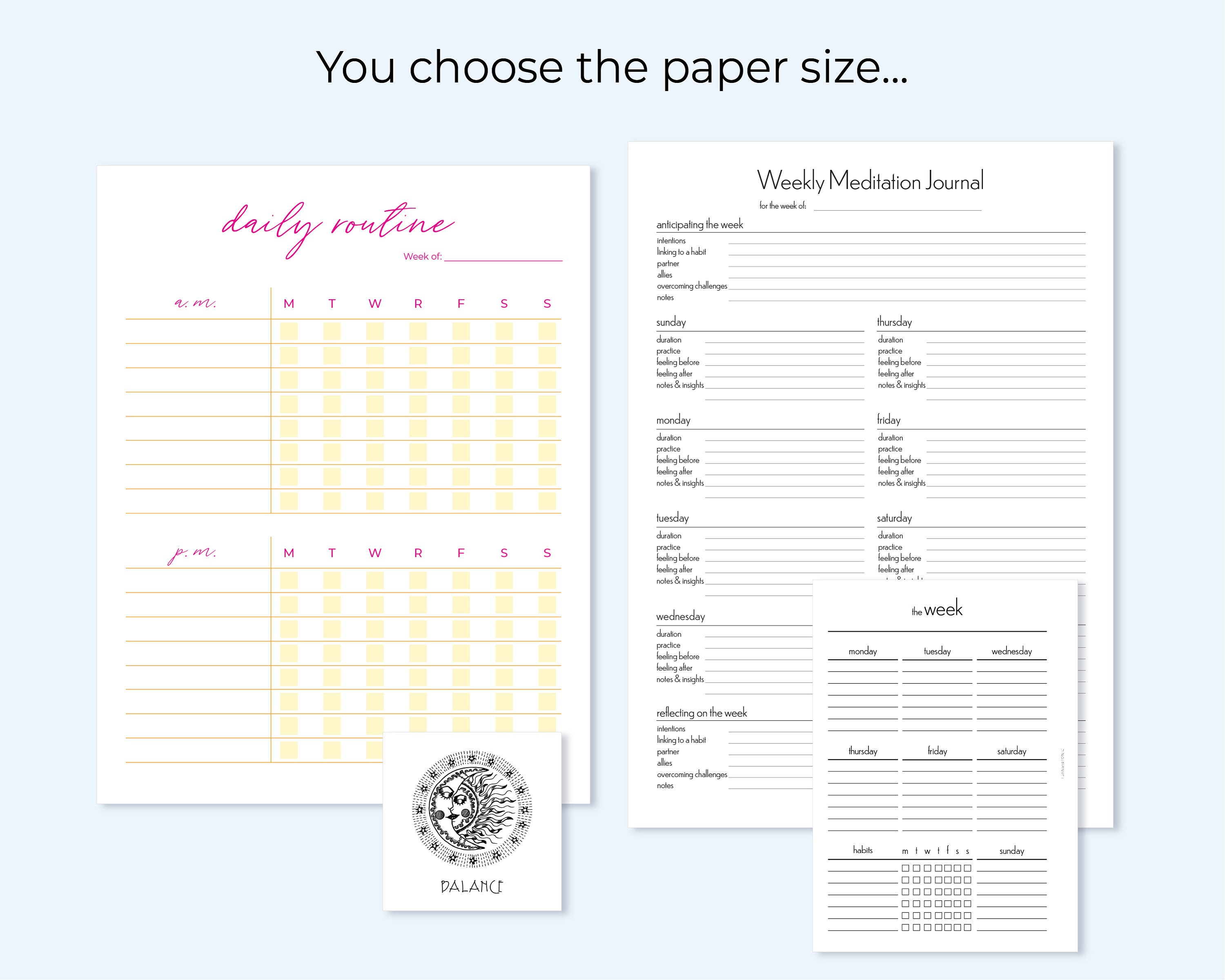Custom Planner Pages; Personalized Printable Inserts, Forms, Trackers ...