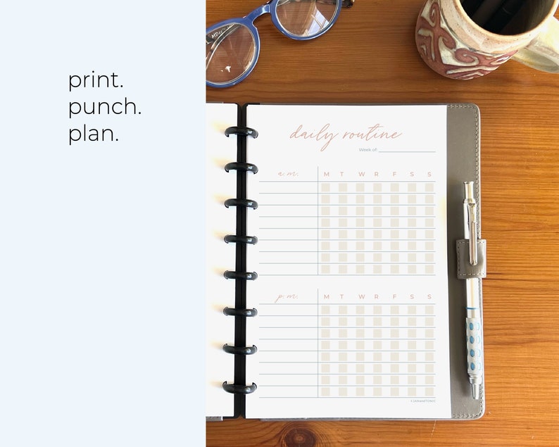 Editable Daily Routine, Habit Tracker, Monday Start, Weekly Routine ...