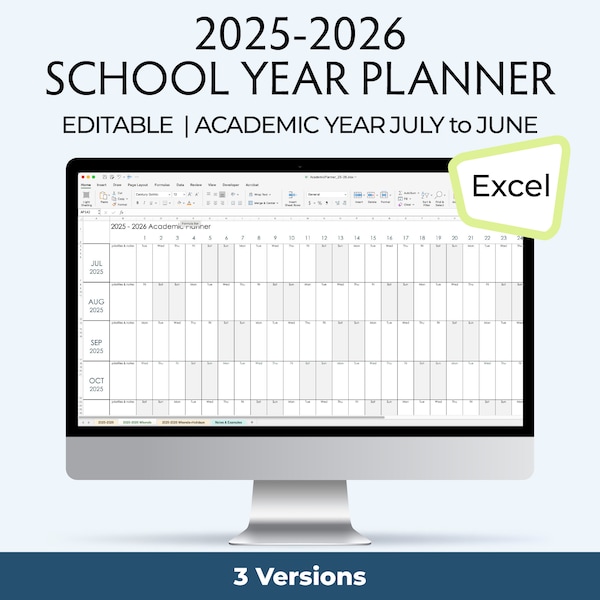 Editable school calendar 25 26 - Etsy België