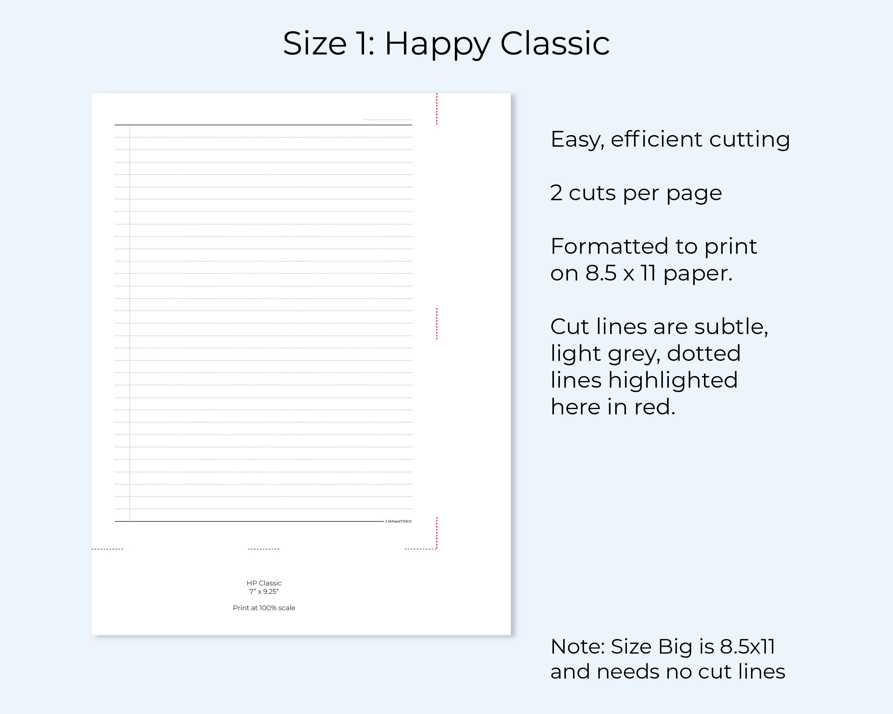 Printable Lined Pages, Happy Planner Classic, Skinny Classic, Mini, Big ...