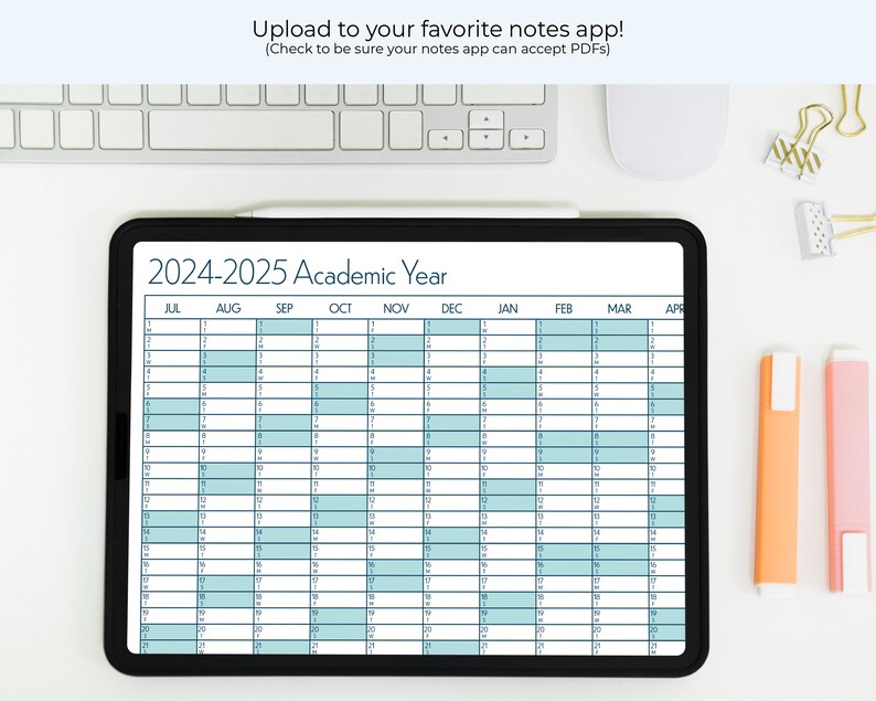 Academic Planner 2024-2025 Year and Monthly Printable, Homeschool ...