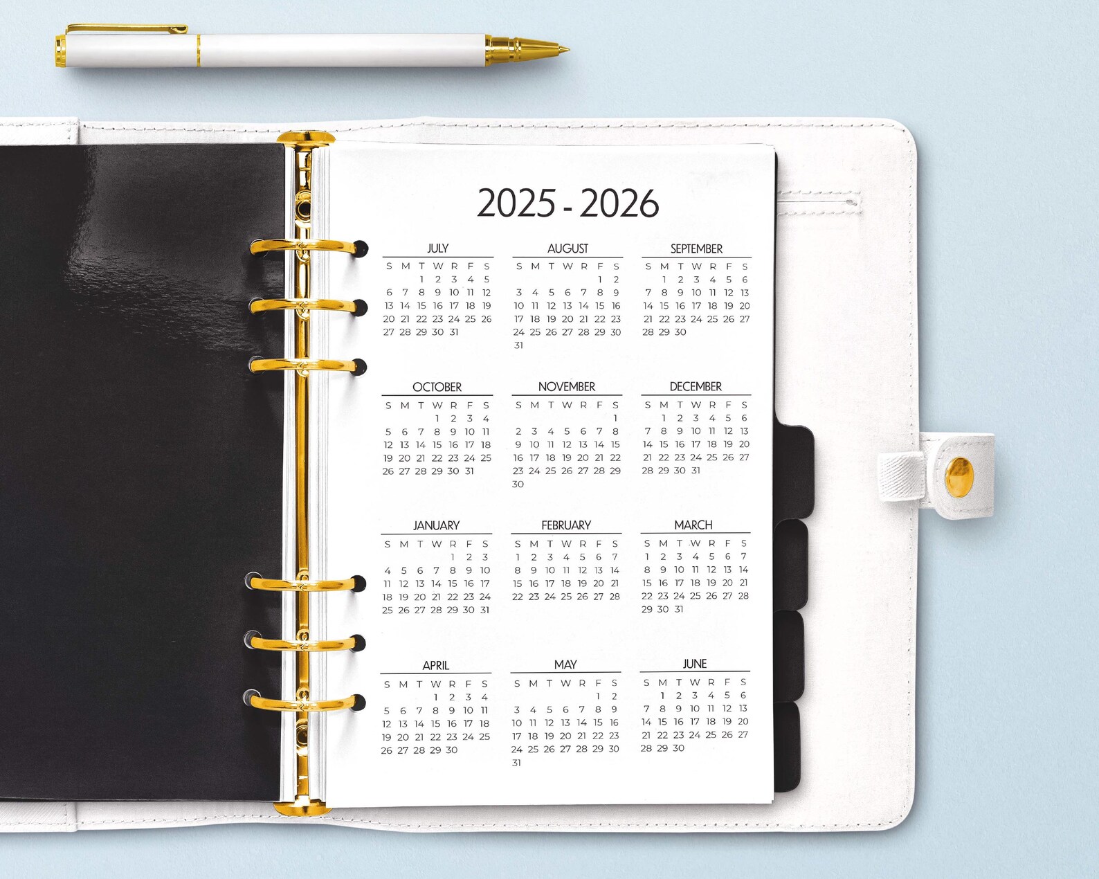 Academic Planner, 2025-2026 School Year Printable, Midyear Calendar ...