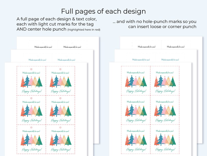 Printable Gift Tags, Square Christmas Gift Tags, 3 Holiday Designs on 3 ...