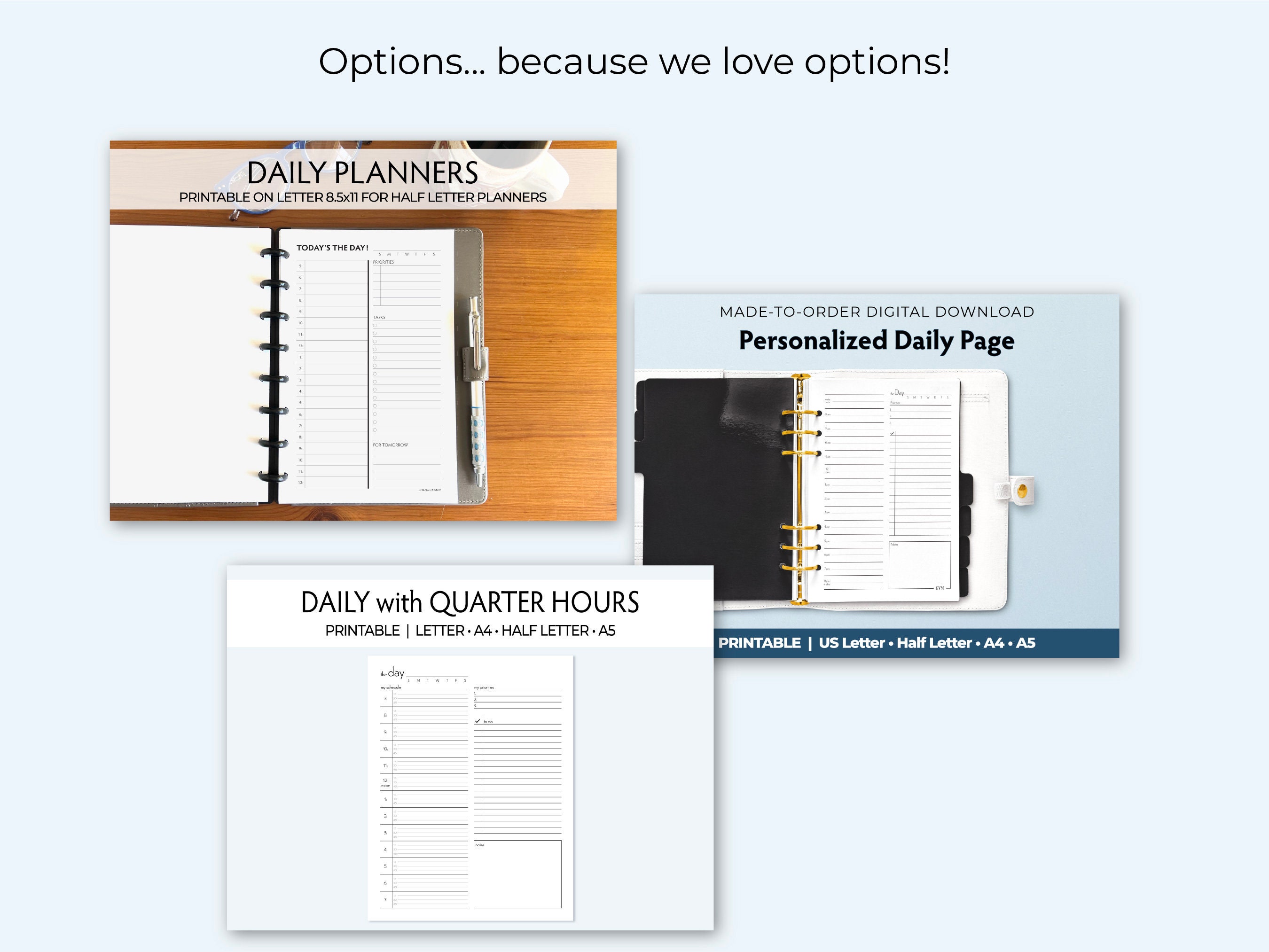 Printable Mini Daily Planner, Desktop Workday Notepad, Flexible, Always ...