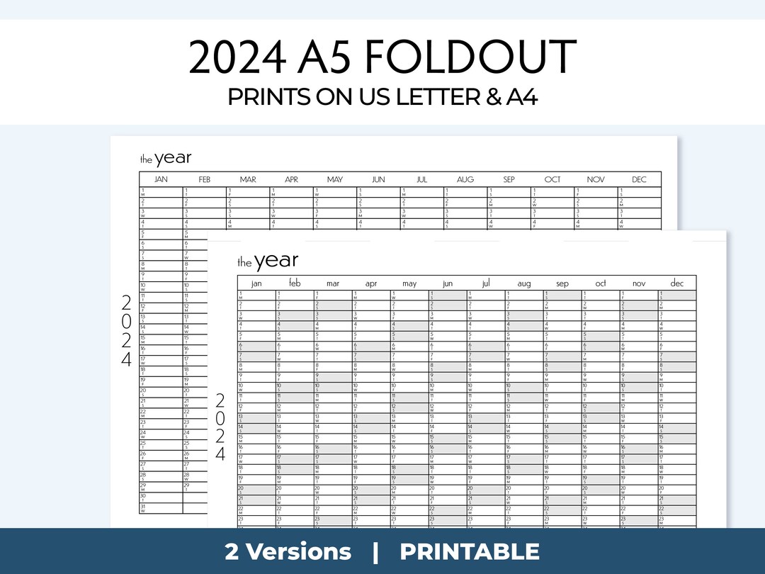 2024 Year Printable Planner Foldout for A5 Planners Prints - Etsy
