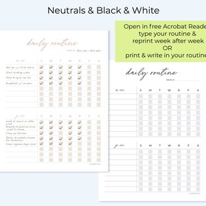Editable Daily Routine, Habit Tracker, Monday Start, Weekly Routine ...