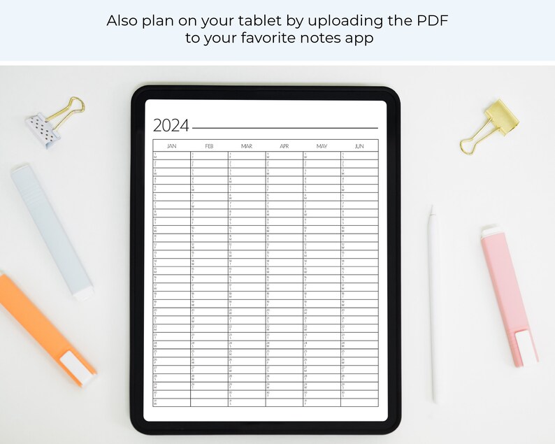 Printable Yearly Planner, 2024 Minimalist YO2P for Work, Family, Travel ...