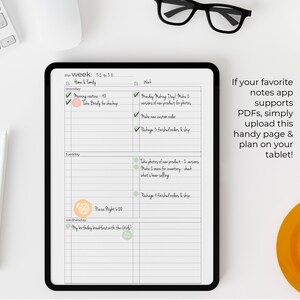 Printable Weekly Planner, Undated Week on 2 Pages, Two-column Layout ...