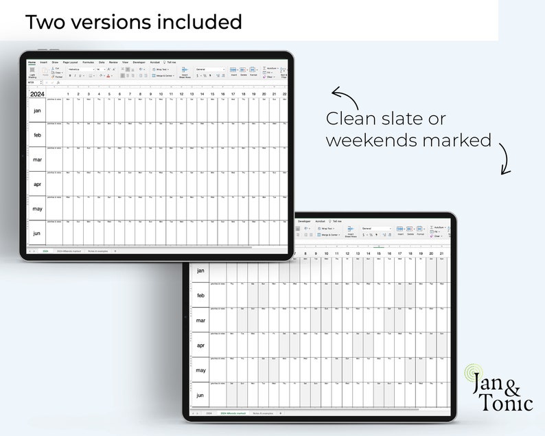 2024 Year Planner Excel Spreadsheet for Habits Students - Etsy