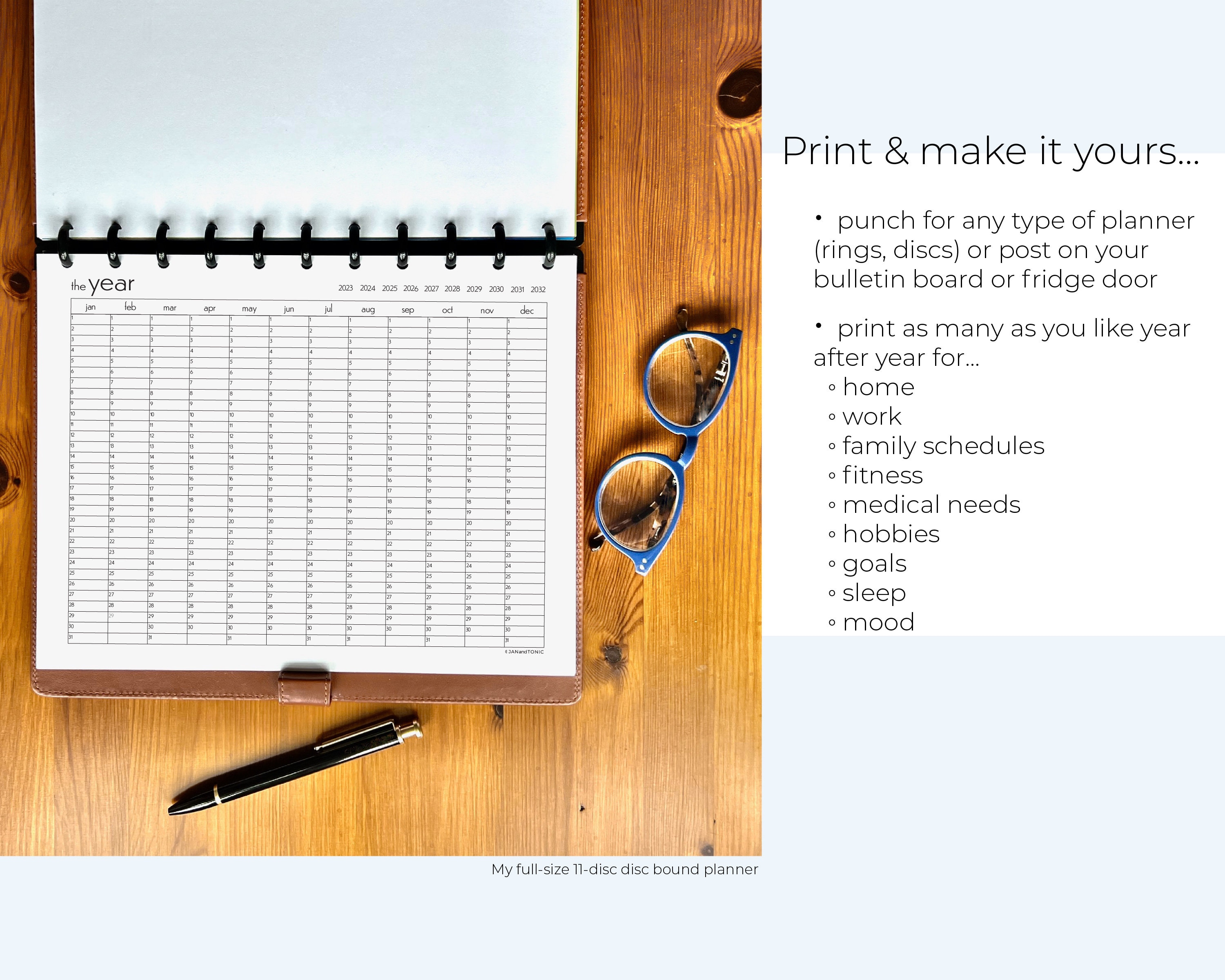 Yearly Planner Printable Minimalist Design for Work Home - Etsy