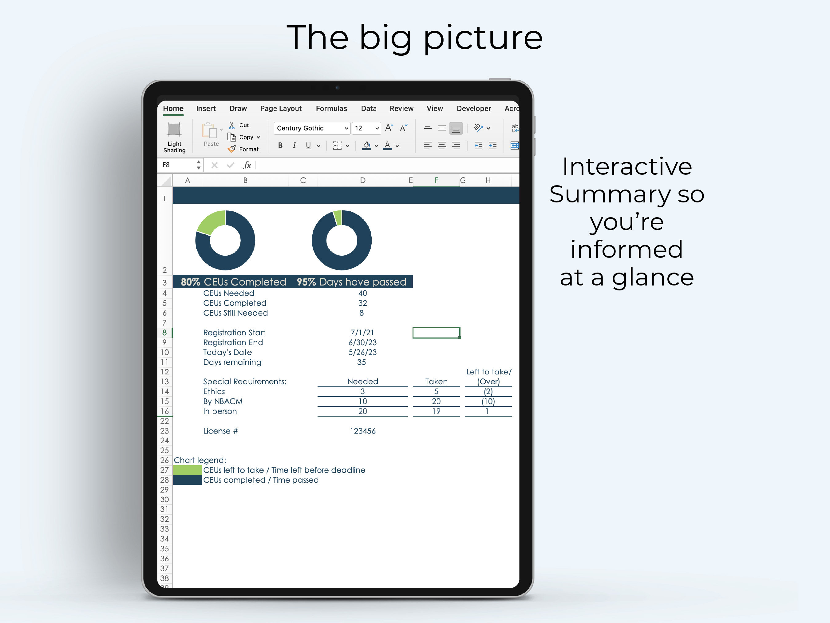 Multiple License Continuing Education Tracker Excel Spreadsheet, CEU ...