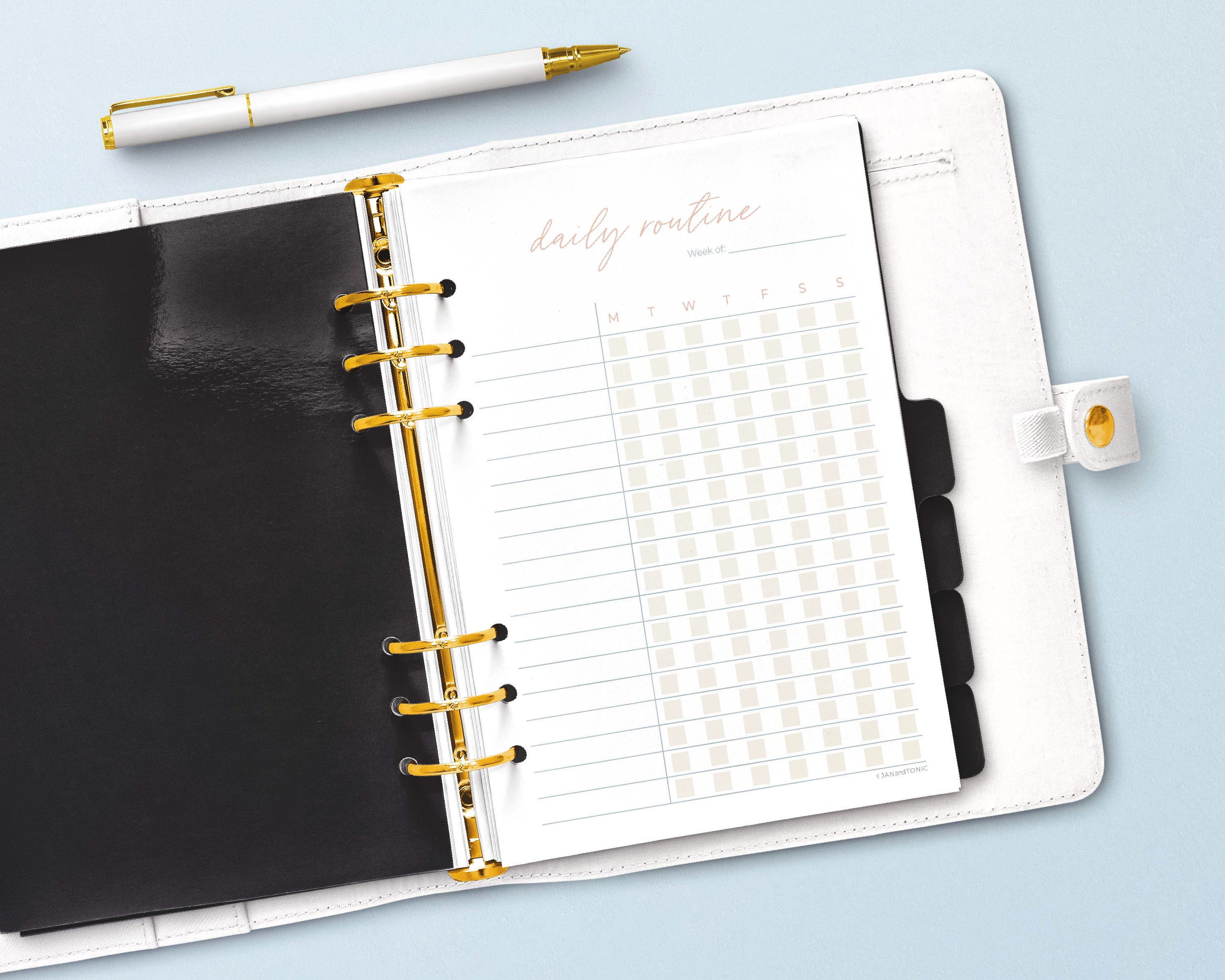 Printable Daily Routine Tracker, Five Color Combinations, Monday Start ...