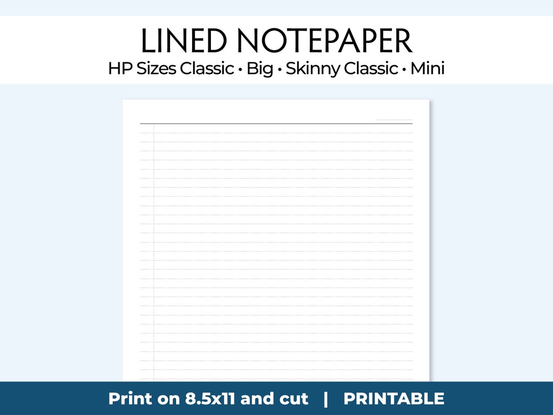 Printable Lined Pages, Happy Planner Classic, Skinny Classic, Mini, Big ...