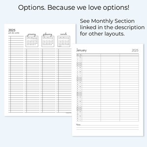 2025 Monthly Calendar, Printable Insert, Minimalist Lined Planner Page ...