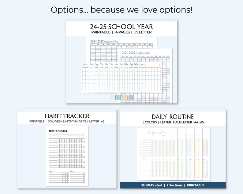 Printable Routine Chart, Simple and Easy Weekly and Monthly Task ...