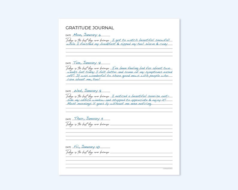 Gratitude Journal Pages, Printable Weekly and Monthly Diary for ...