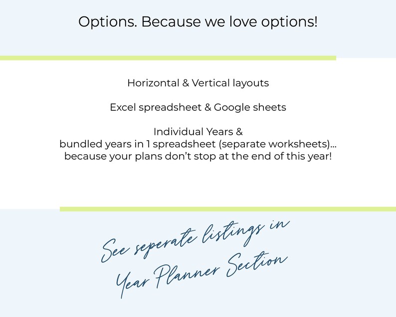 2025 Year Planner Excel Spreadsheet for Habits, Students, Professionals ...