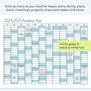 Academic Planner 2024-2025 Year and Monthly Printable, Homeschool ...