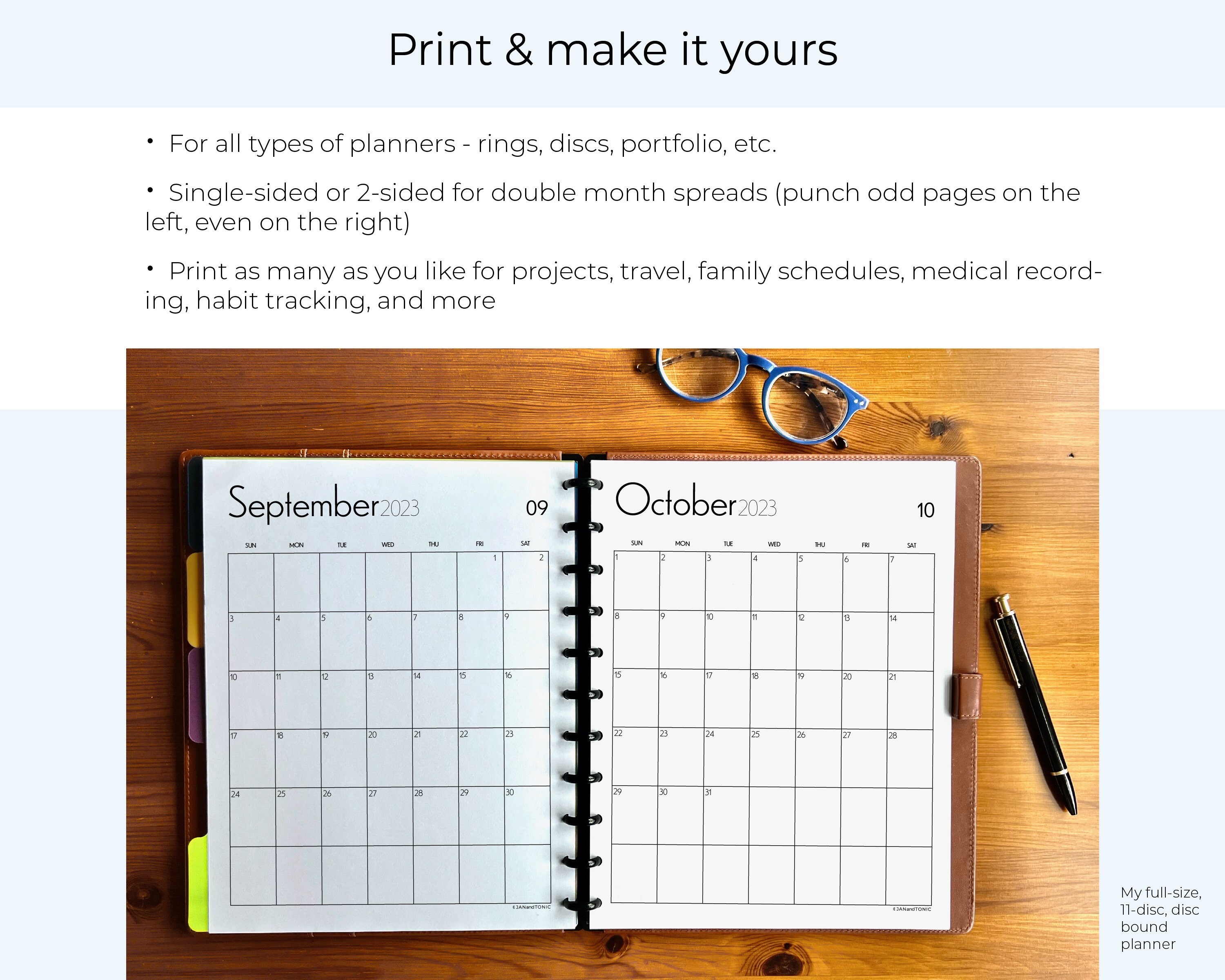 2023 Printable Monthly Calendar Minimalist Design Planner - Etsy