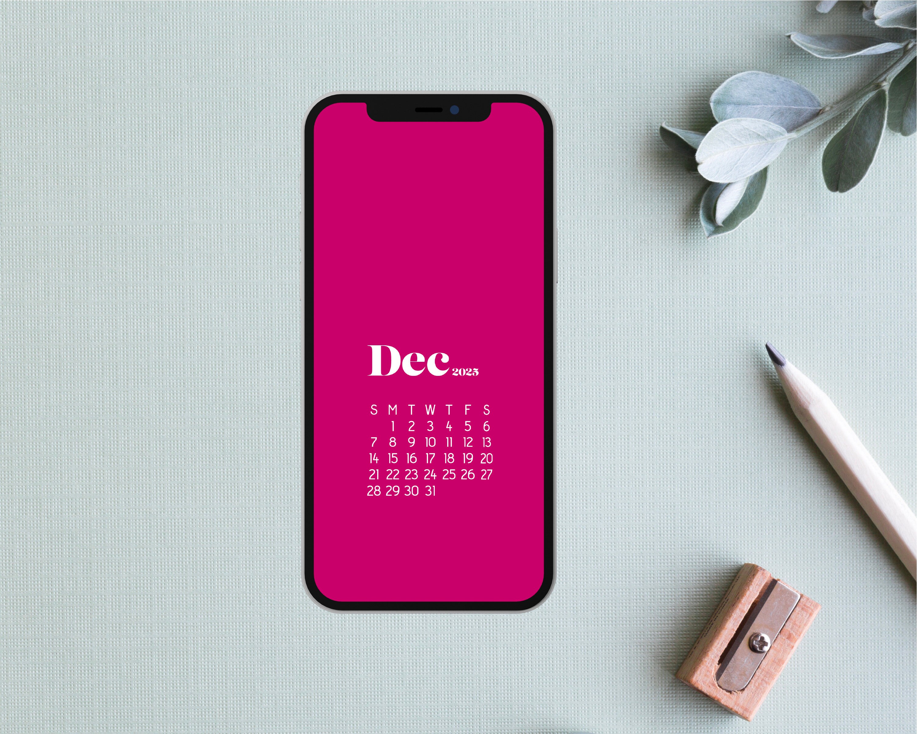 2025 Pink Aesthetic Monthly Wallpaper for Cell Phones, Calendar Lock ...