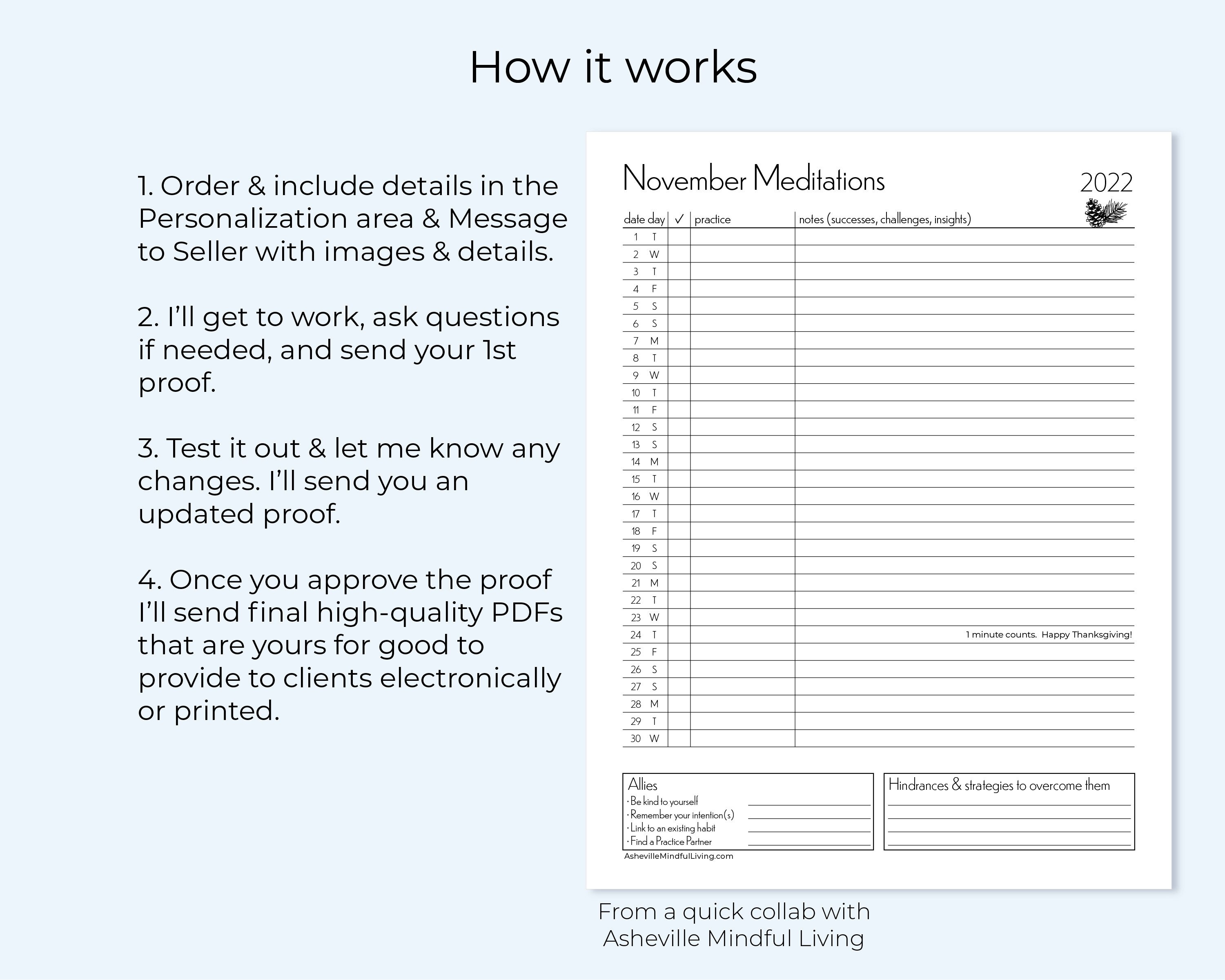 Custom Planner Pages; Personalized Printable Inserts, Forms, Trackers ...